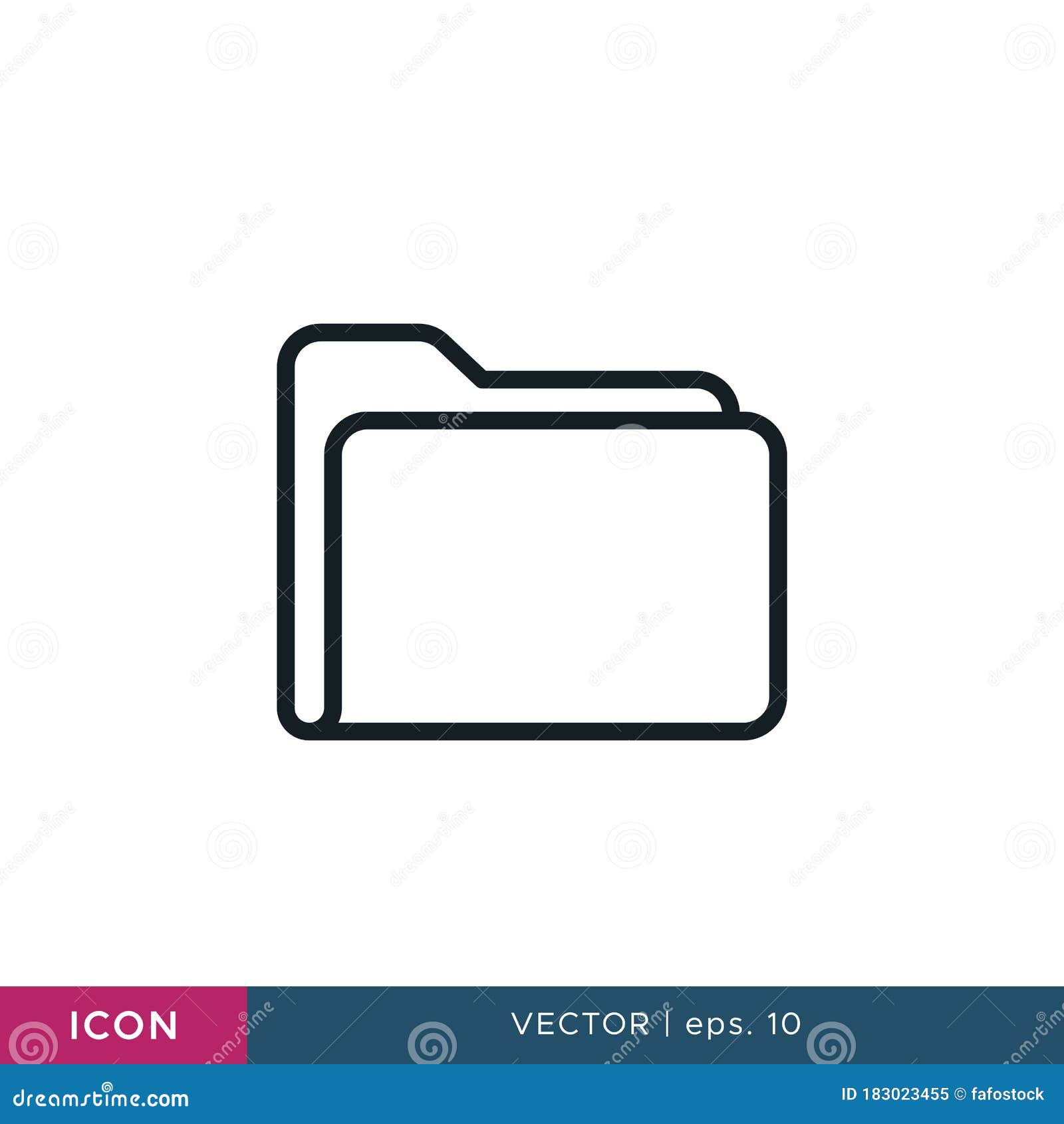 Folder Icon Vector Line Logo Design Template. Stock Vector ...