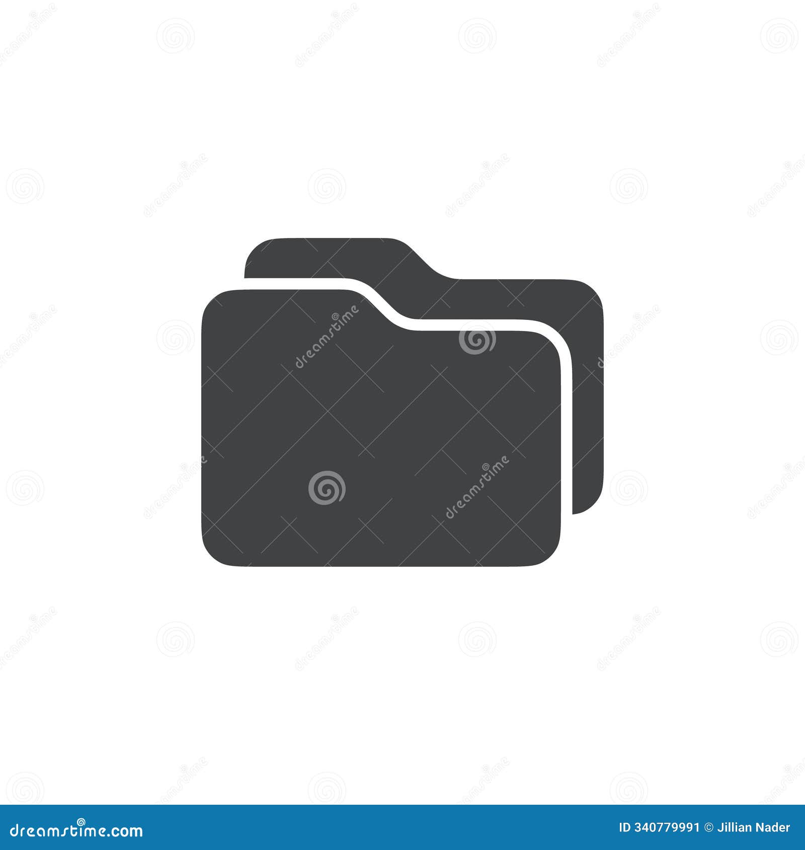 Folder Icon Vector Logo Set Flat Stock Vector - Illustration of black ...