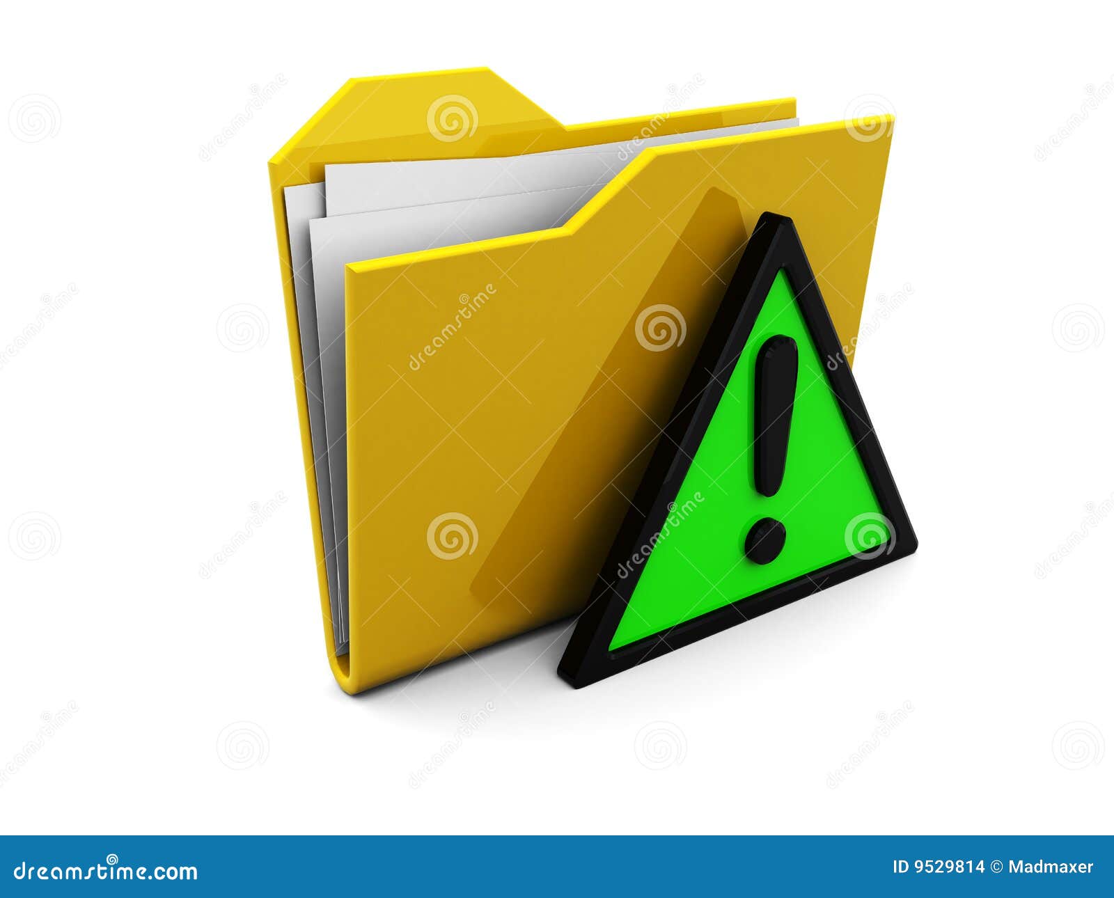 Folder Icon And Warning Sign Royalty-Free Cartoon | CartoonDealer.com ...