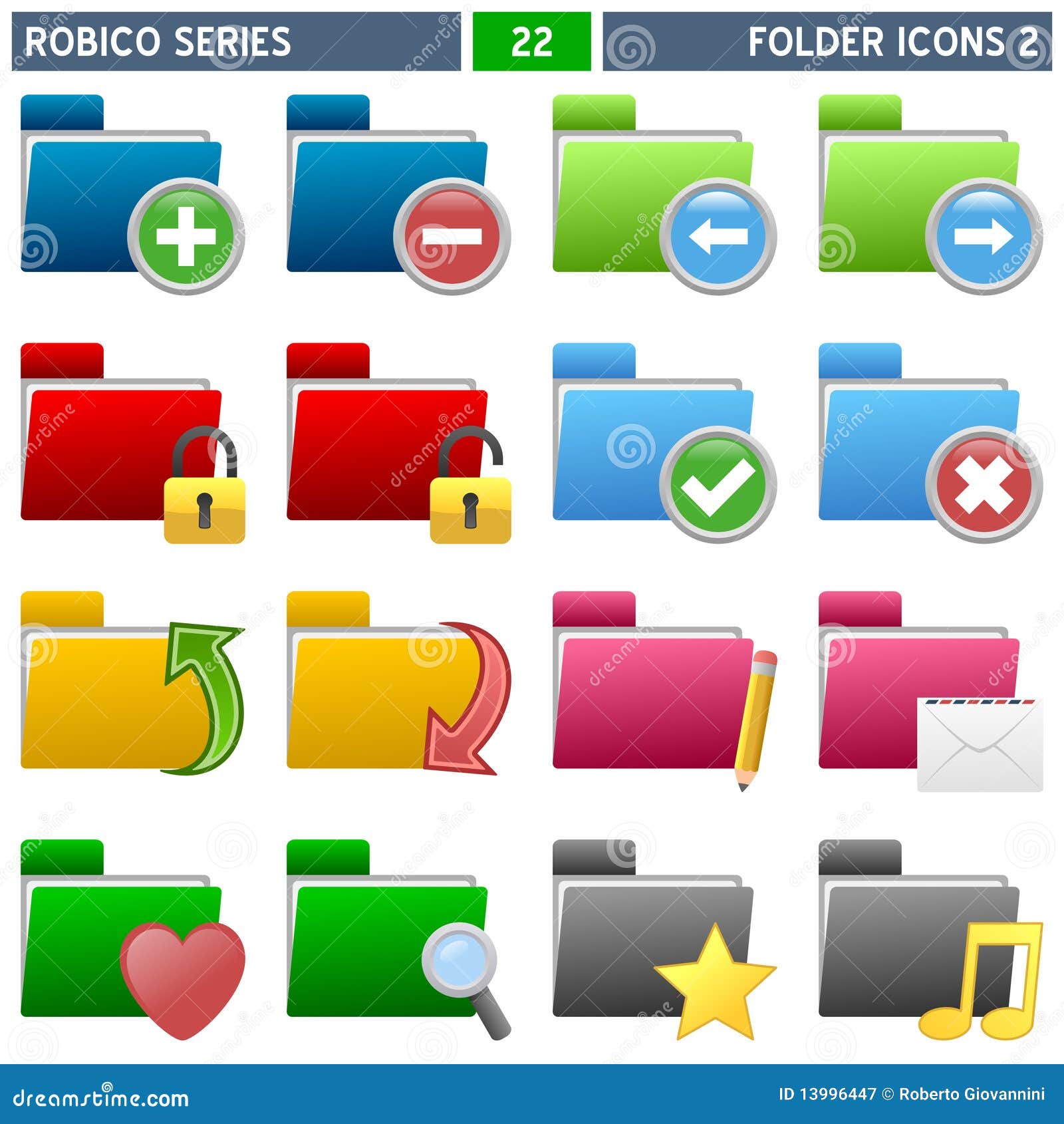 Folder Icons [2] - Robico Series Stock Vector - Illustration of modern ...