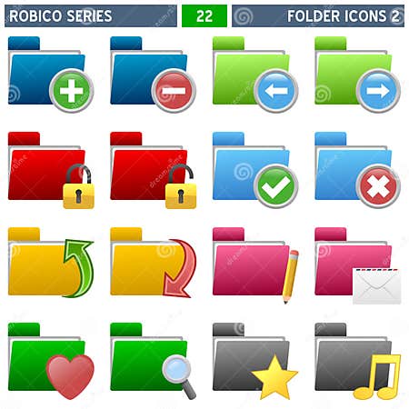 Folder Icons [2] - Robico Series Stock Vector - Illustration of modern ...