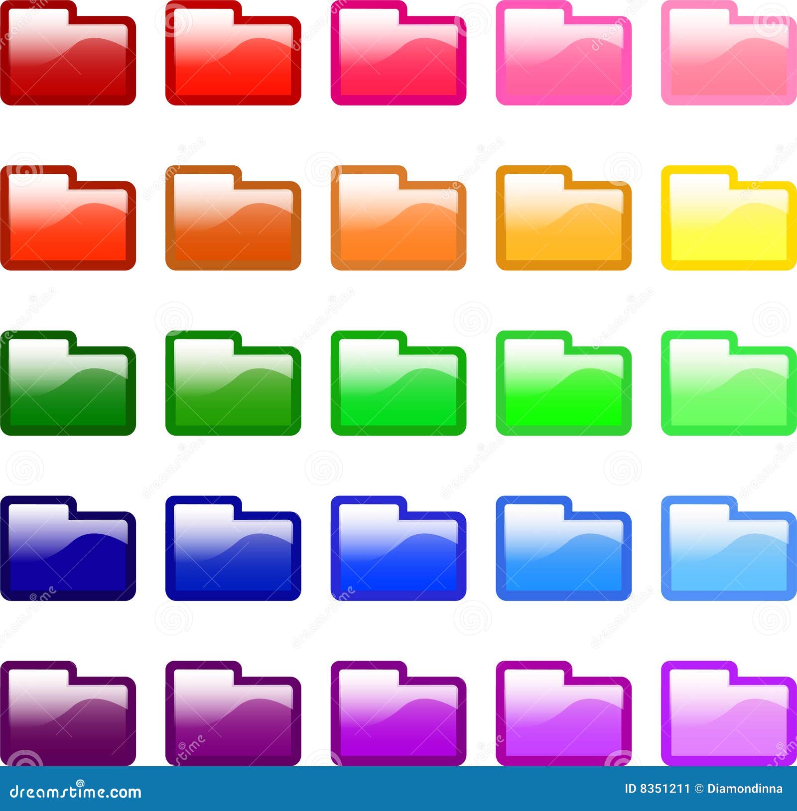 Folder Icons Set. Folders Vector. Color Icons Folder. Web Design ...