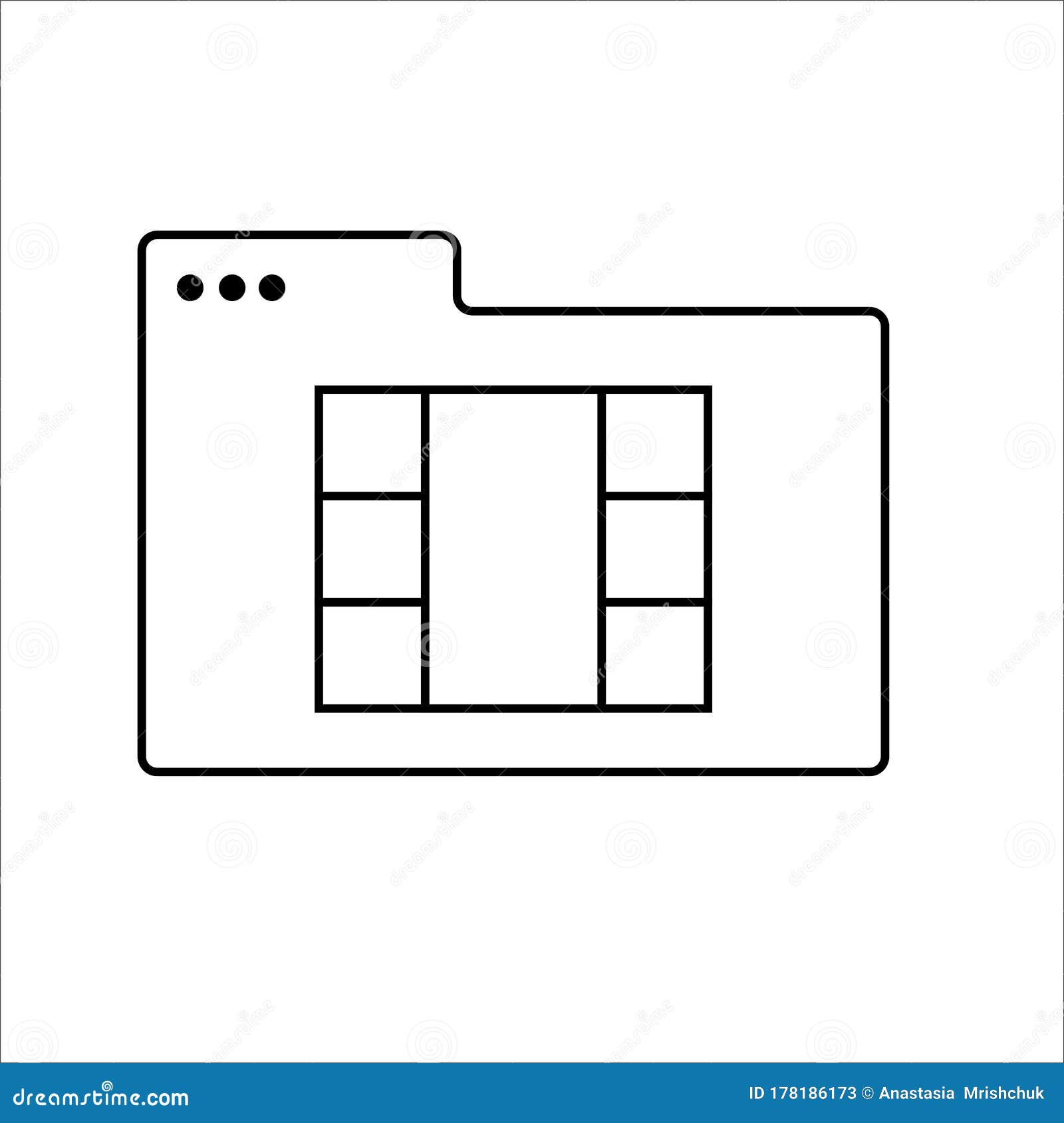 Folder Icons with Different Files on White Background. Vector ...