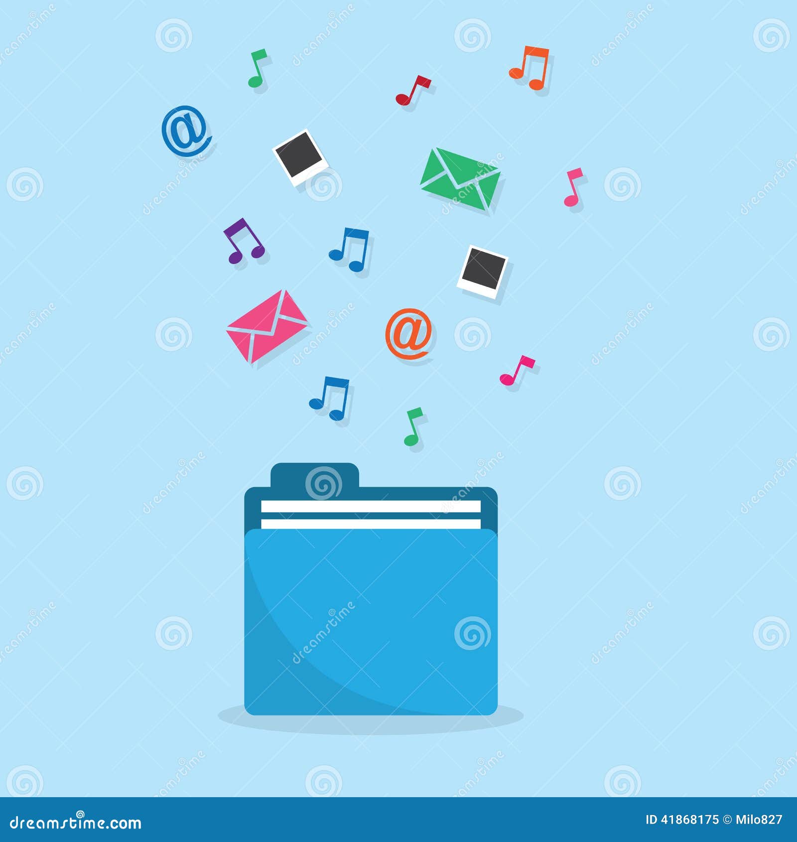 Folder Icons Flowing Out stock vector. Illustration of sharing - 41868175