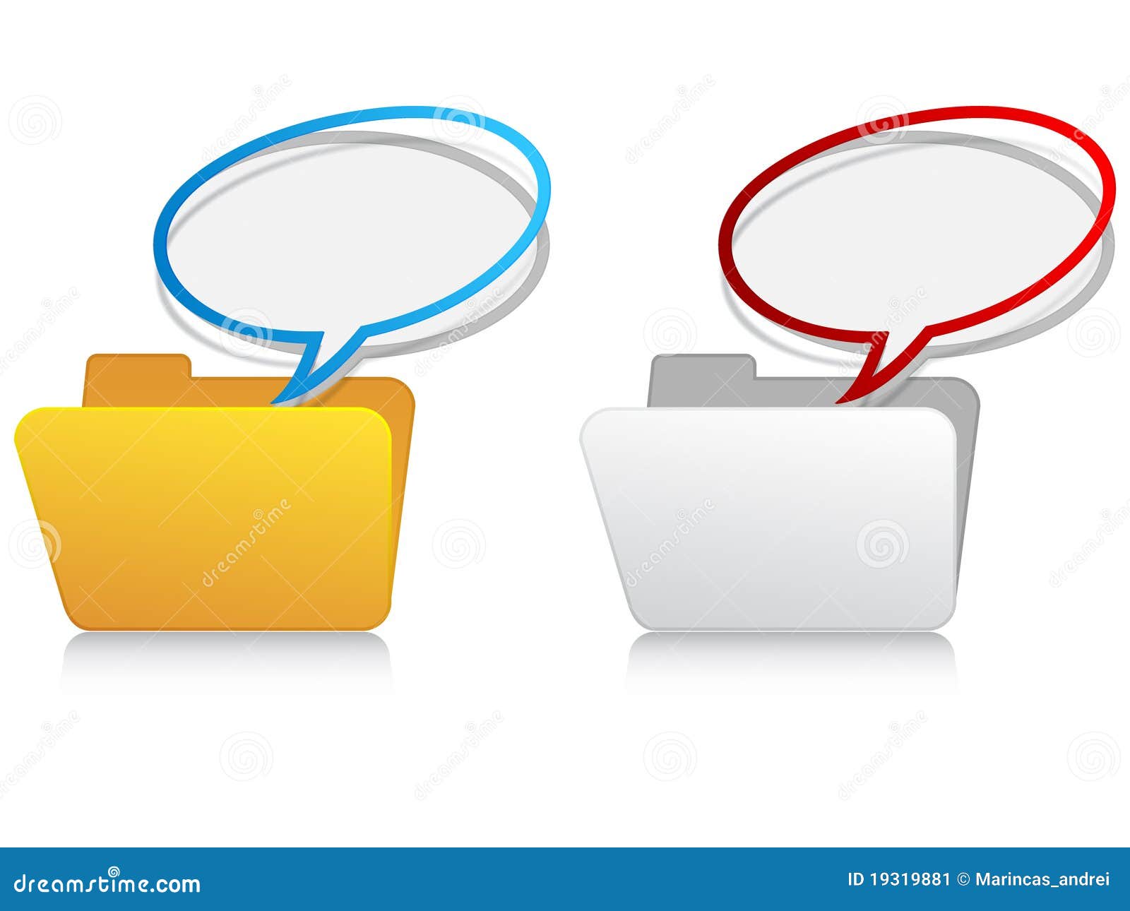 Folder icons with message stock illustration. Illustration of forum ...