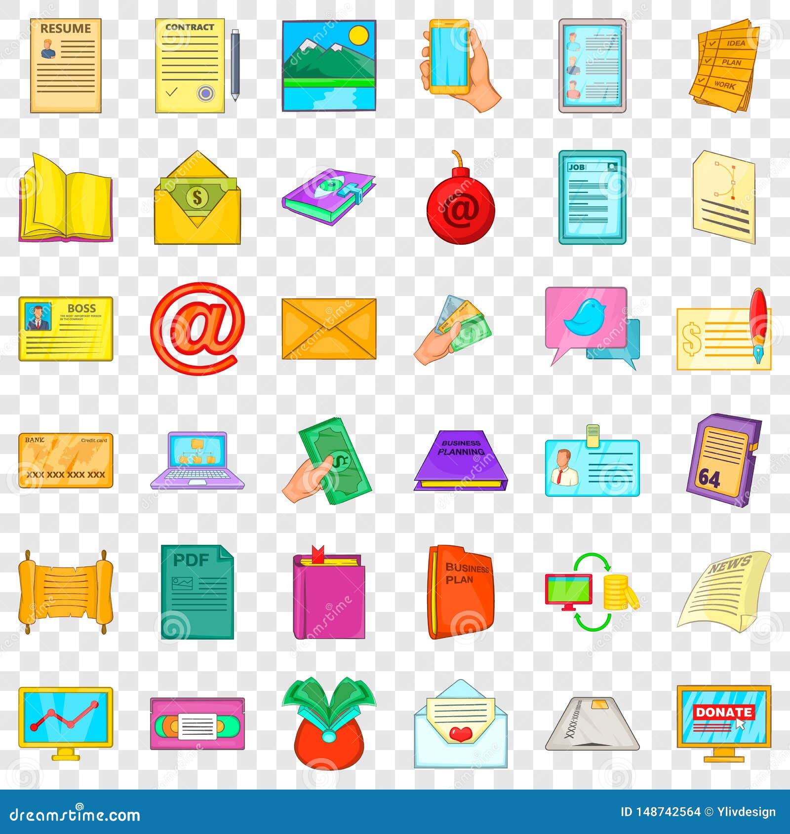 Folder Icons Set, Cartoon Style Stock Vector - Illustration of screen ...