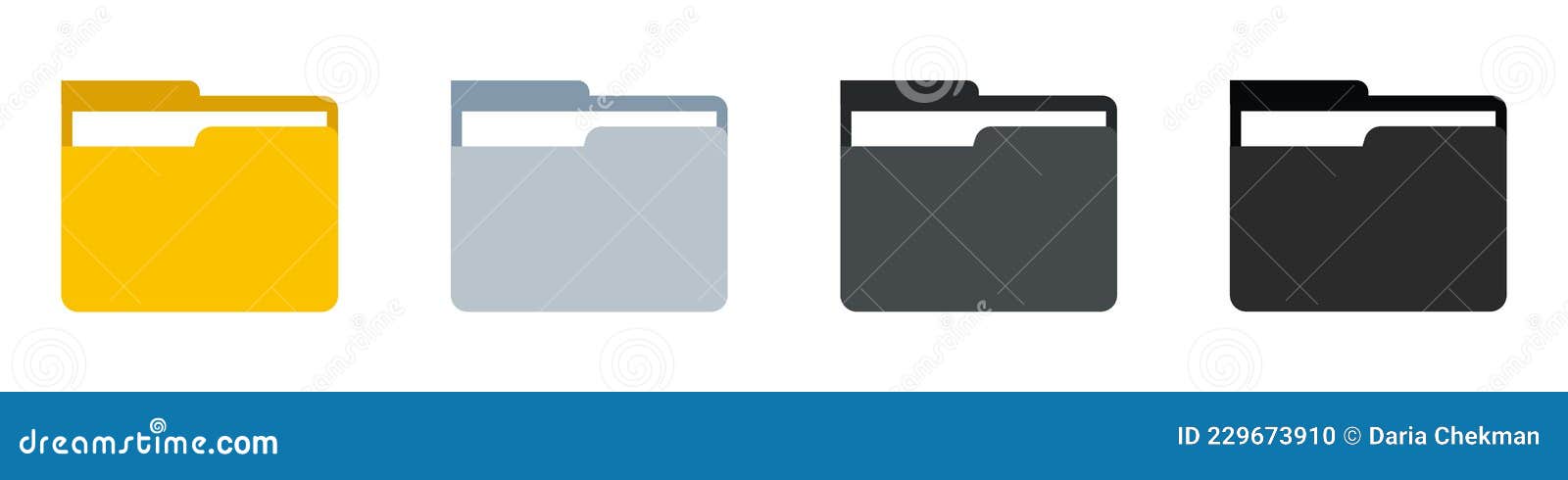 Folder Icons Set. Computer Folder, Folders Sign Stock Vector ...