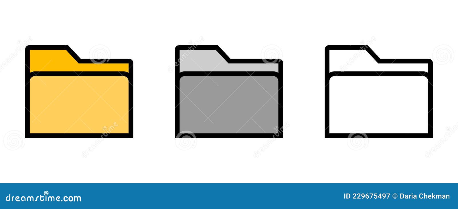 Folder Icons Set. Computer Folder, Folders Sign Stock Vector ...