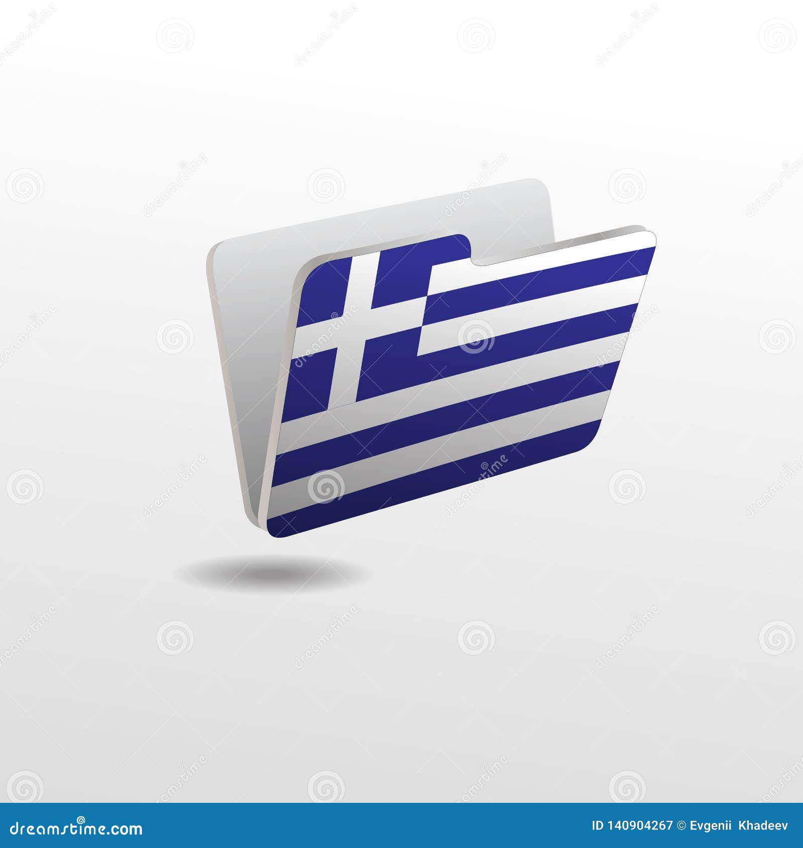 Folder with the Image of the Flag of GREECE Stock Illustration ...