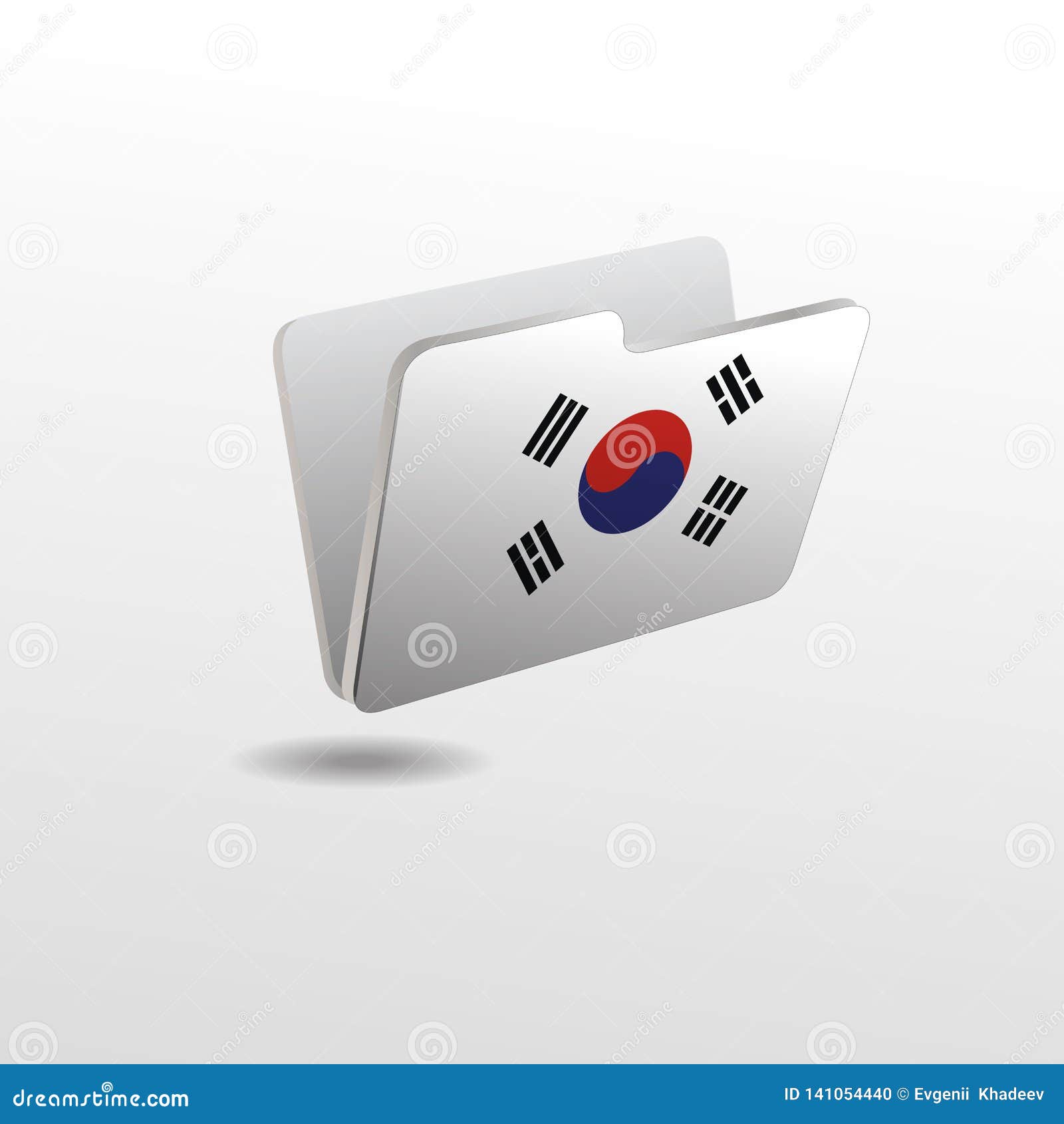 Folder with the Image of the Flag of SOUTH KOREA Stock Illustration ...