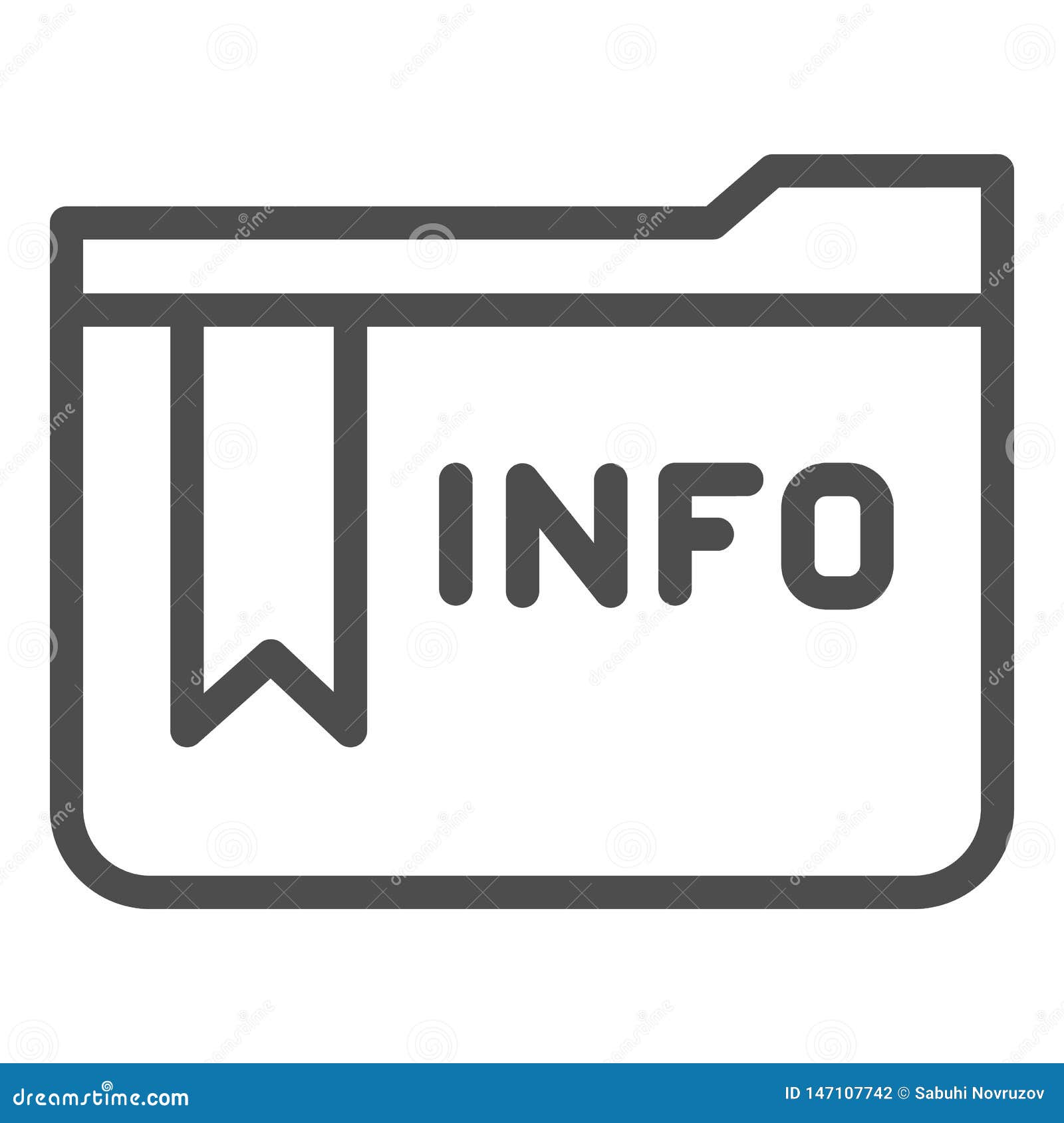 Folder with Information Line Icon. Info Folder Vector Illustration ...