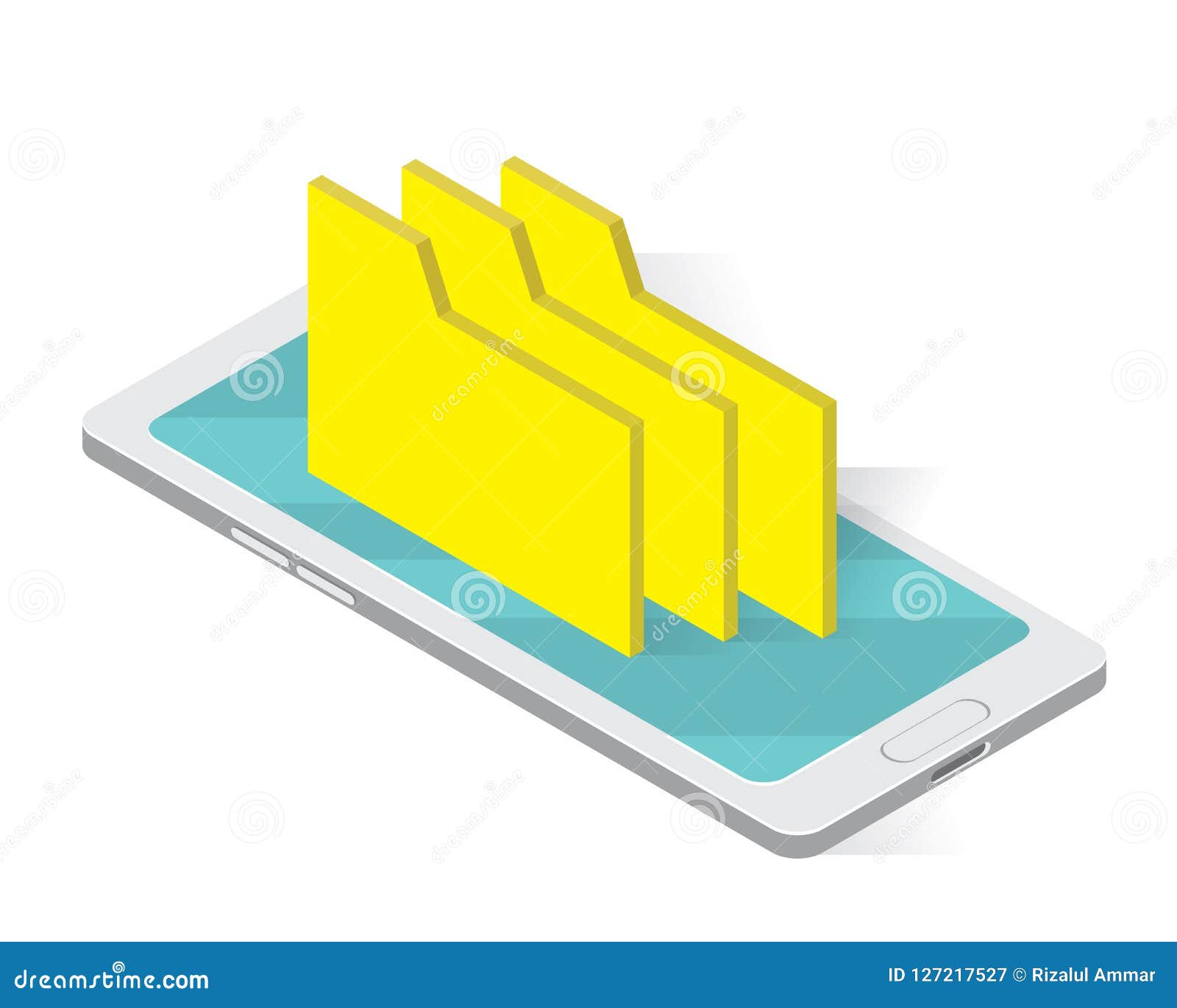 Folder on Folder Isometric Icons Concept,phone Folder Illustration ...