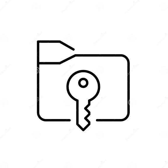 Folder with Key. Confidential or Private Documents. Secure Data Access ...