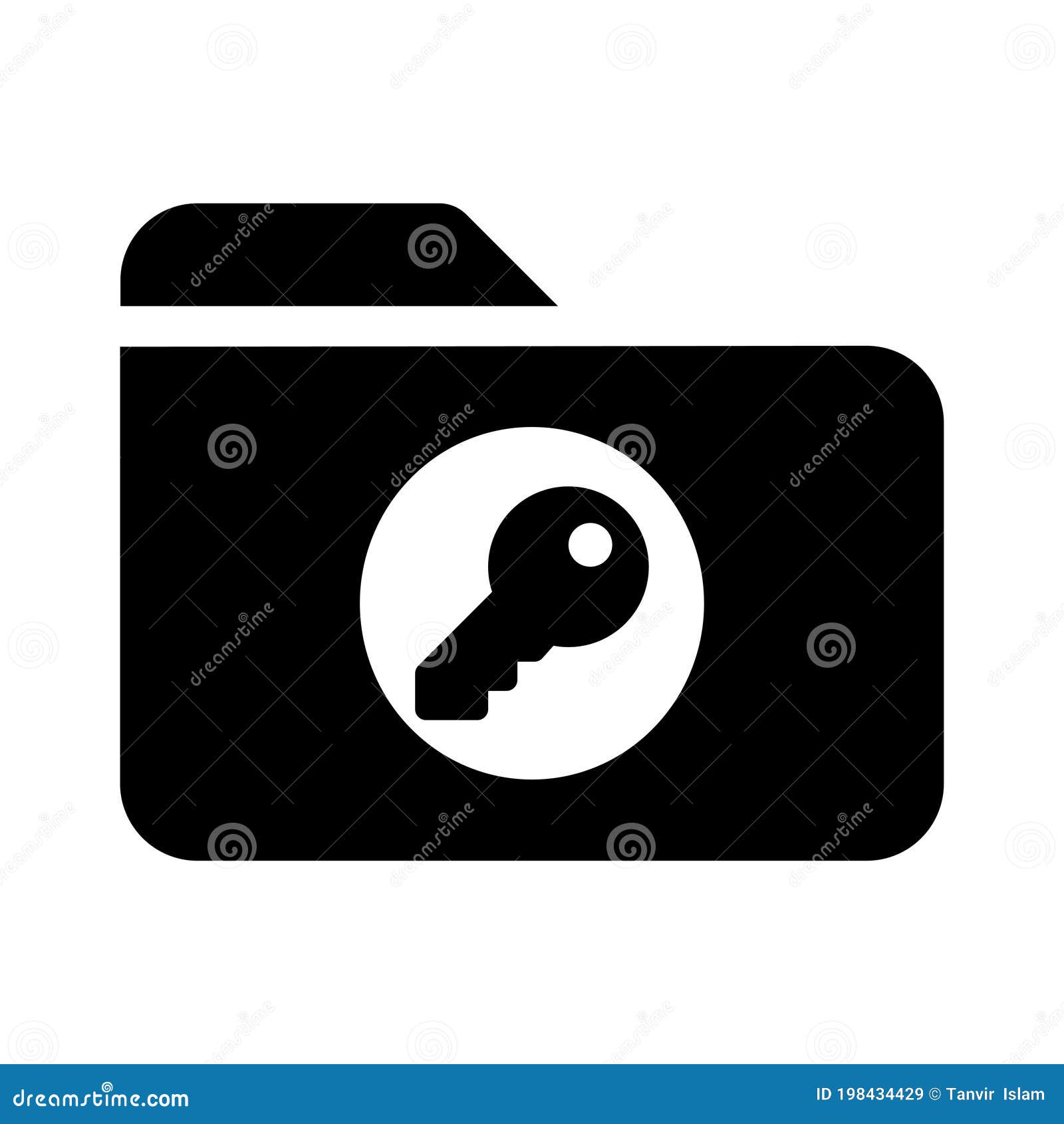 Folder Key icon stock vector. Illustration of folder - 198434429