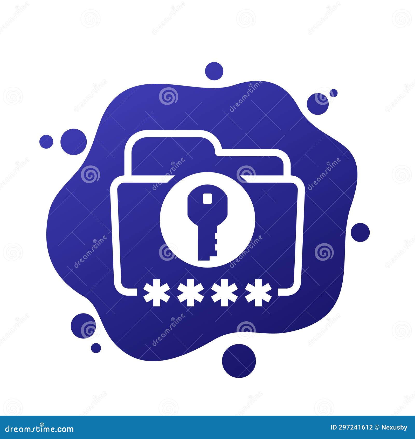 Folder and Key Icon, Password Protection Vector Stock Illustration ...