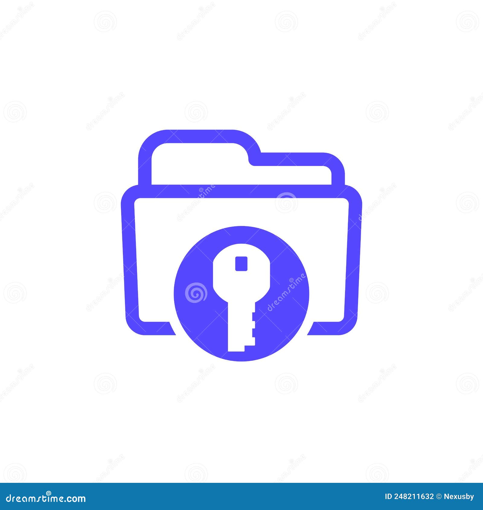 Folder and Key Icon for Web Stock Vector - Illustration of storage ...