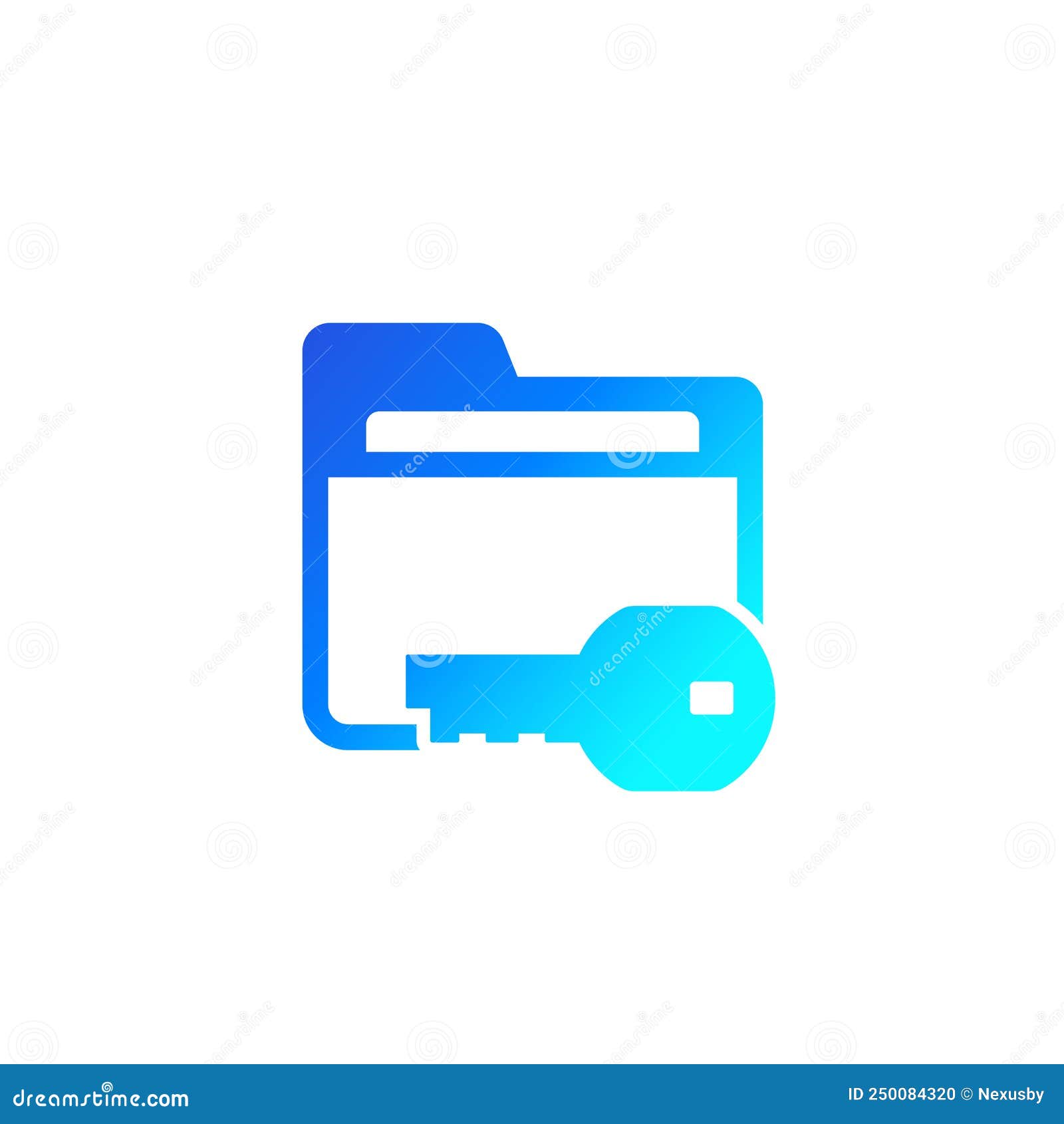Folder and Key Icon on White Stock Vector - Illustration of data ...