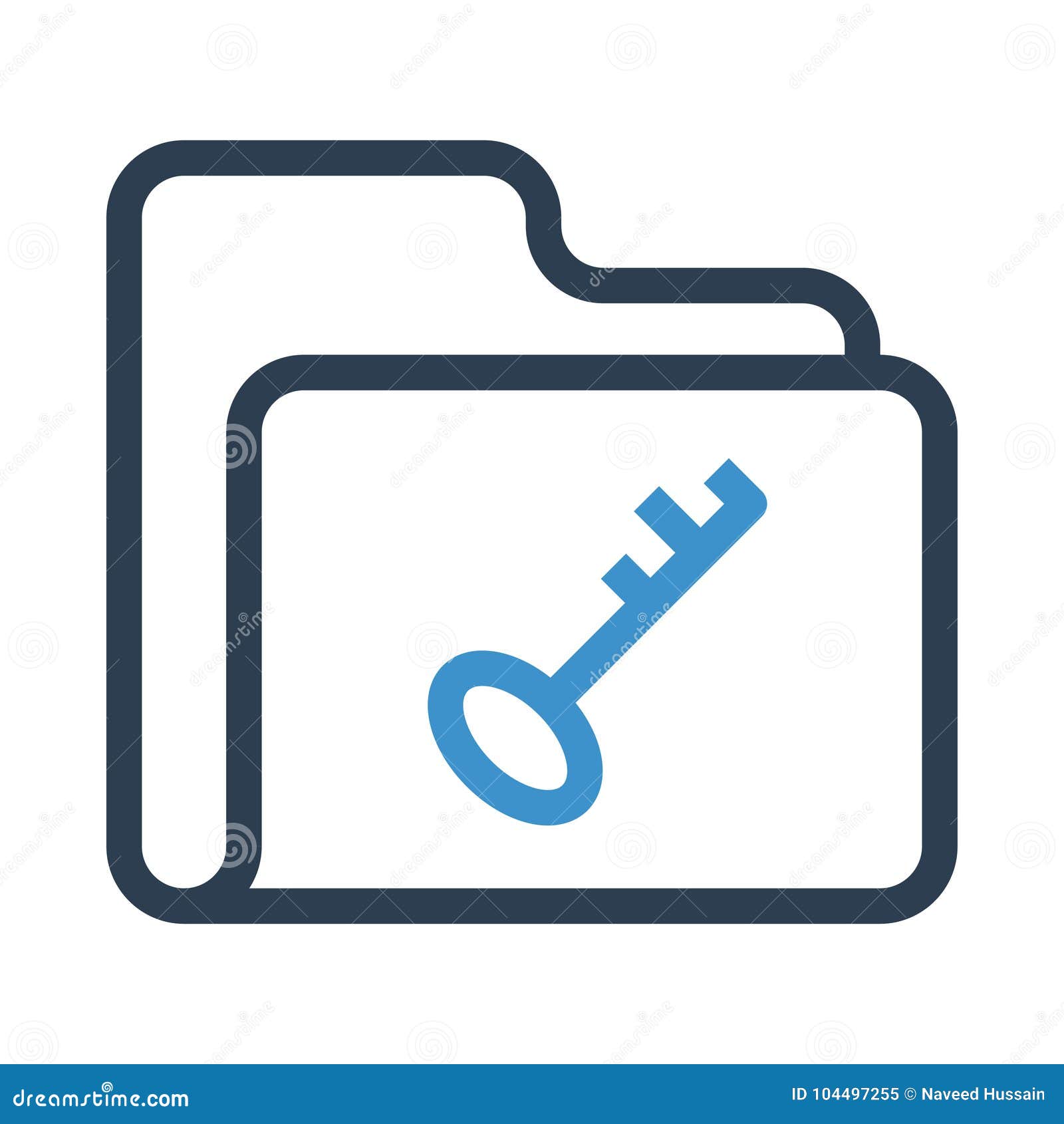 Folder key Line icon stock vector. Illustration of production - 104497255