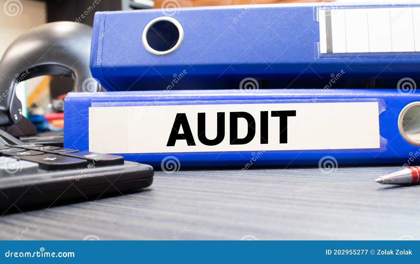 Folder with the Label Audit Stock Image - Image of stacked, stationery ...