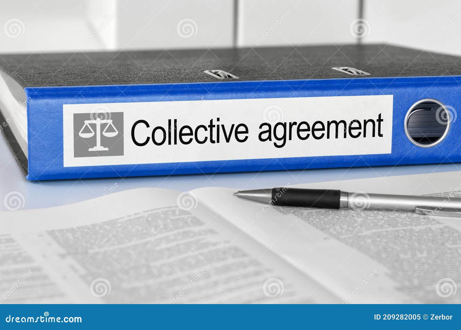 Folder with the Label Collective Agreement Stock Image - Image of judge ...
