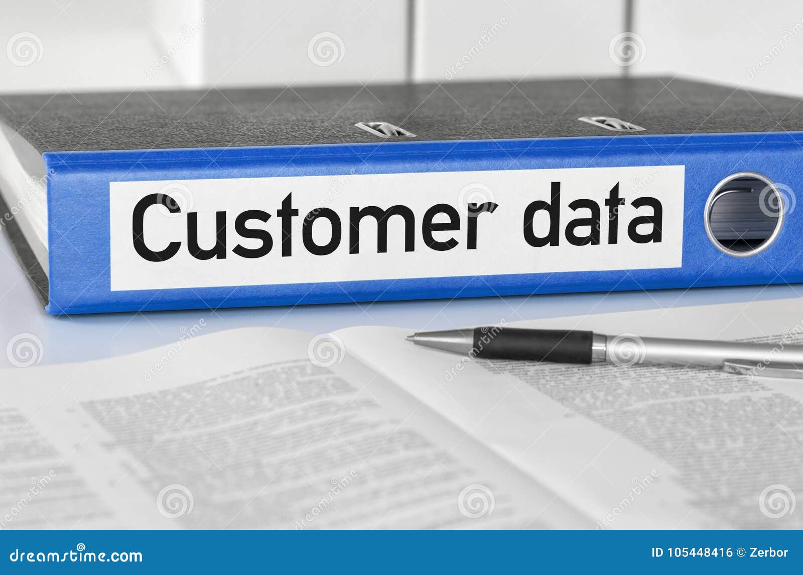 A Folder with the Label Customer Data Stock Photo - Image of consumer ...