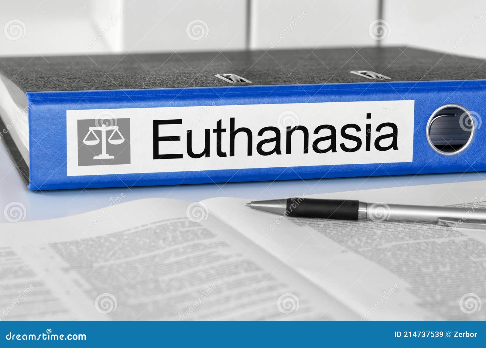 Folder with the Label Euthanasia Stock Image - Image of lawyer, court: 214737539
