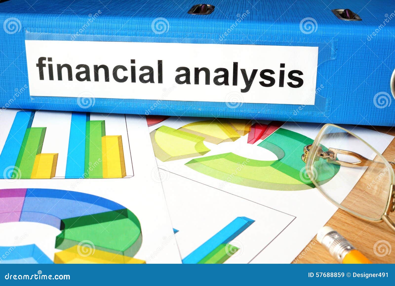 Folder with Label Financial Analysis. Stock Image - Image of revenue ...