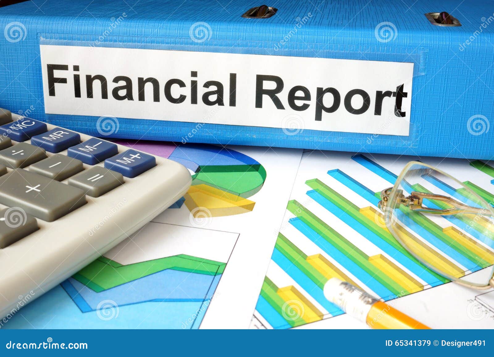 Folder with Label Financial Report. Stock Image - Image of marketing ...