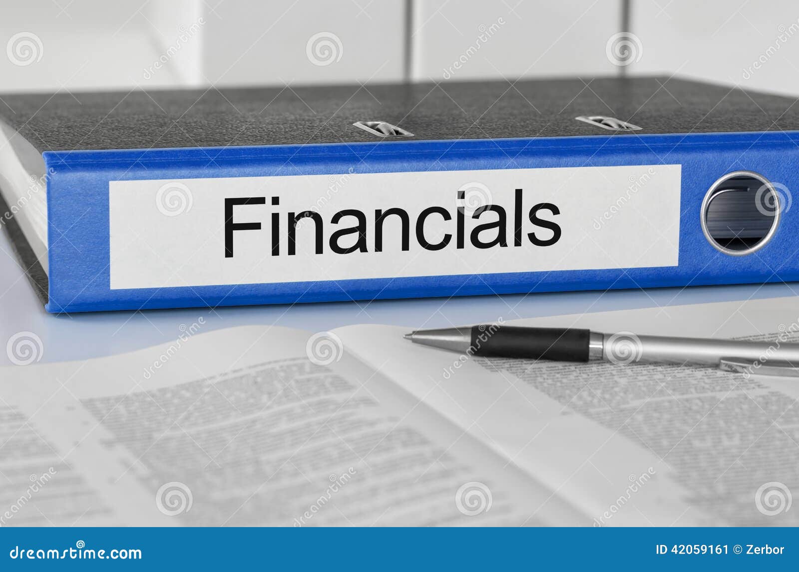 Folder with the Label Financials Stock Image - Image of label, document ...