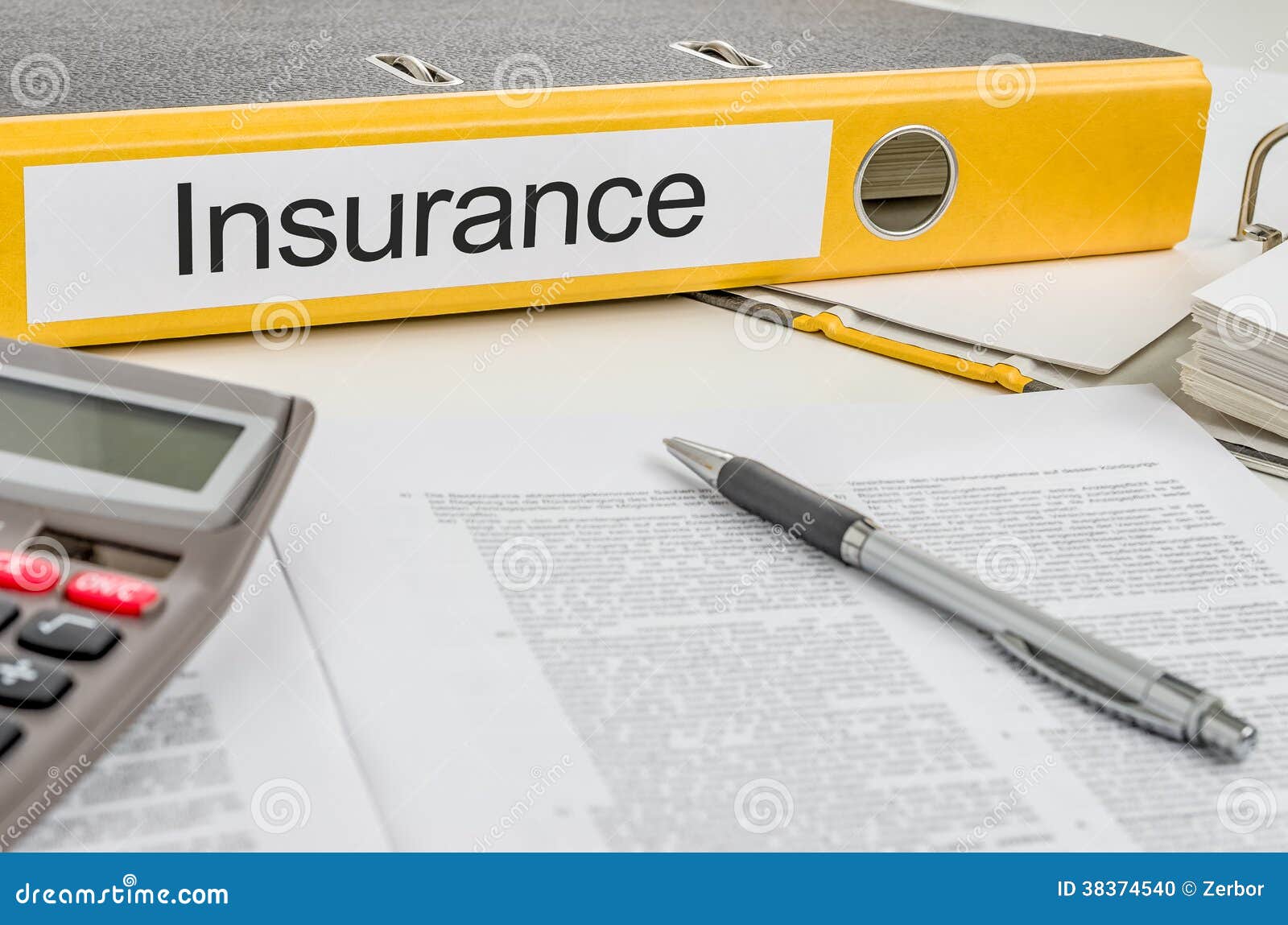 A Folder with the Label Insurance Stock Photo - Image of health ...
