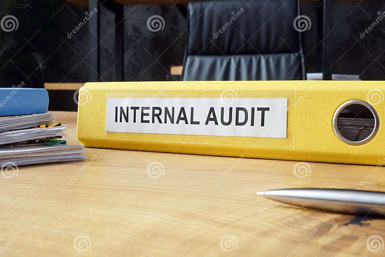 Folder with Label Internal Audit and Notepads. Stock Photo - Image of ...
