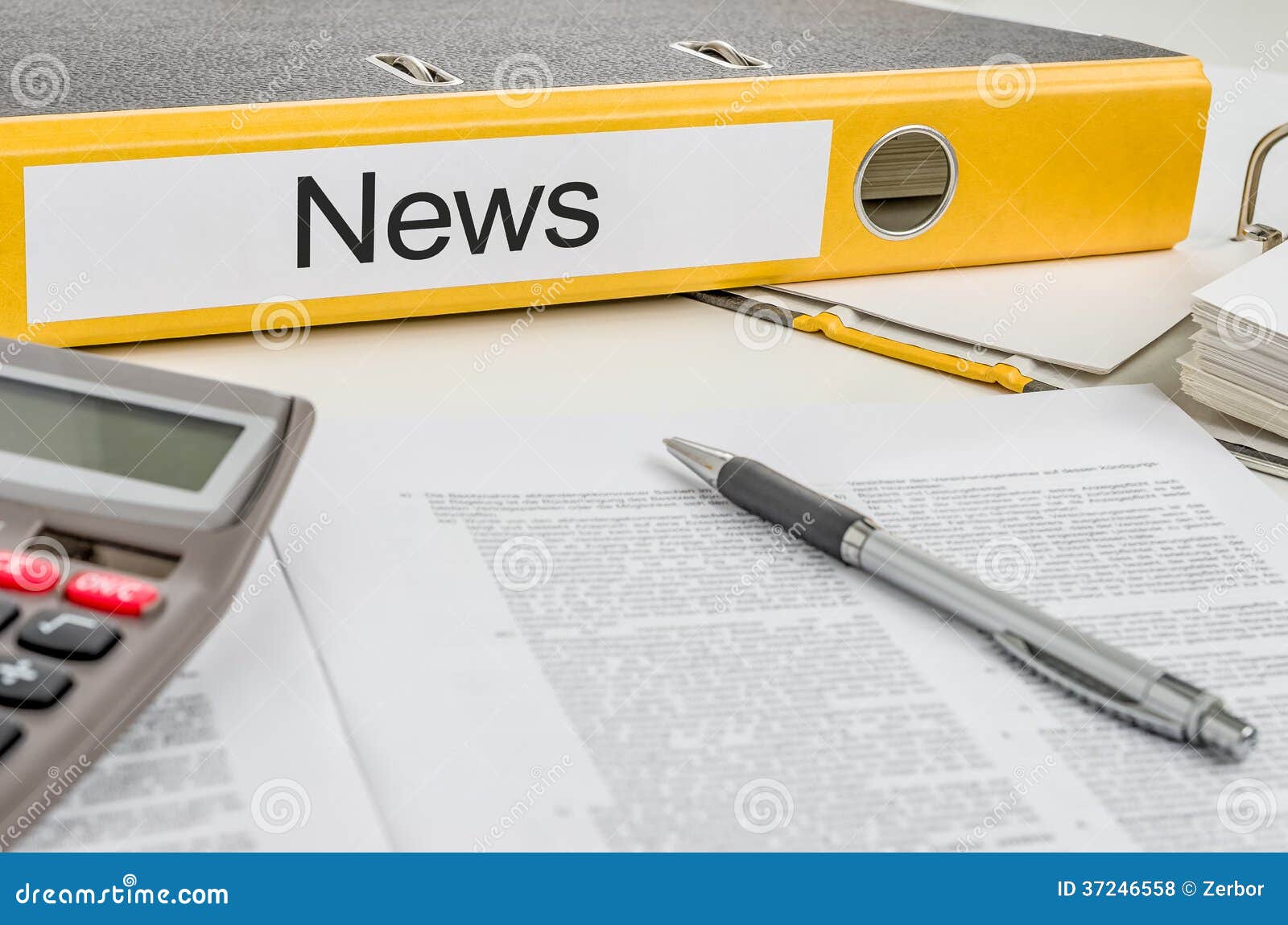 A Folder with the Label News Stock Photo - Image of binder, newspaper ...