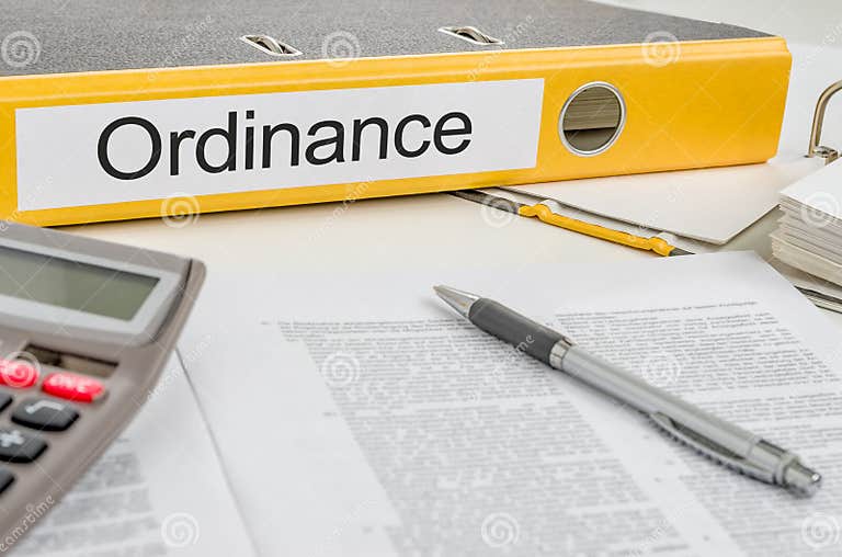 Folder with the Label Ordinance Stock Photo - Image of folder, judgment ...