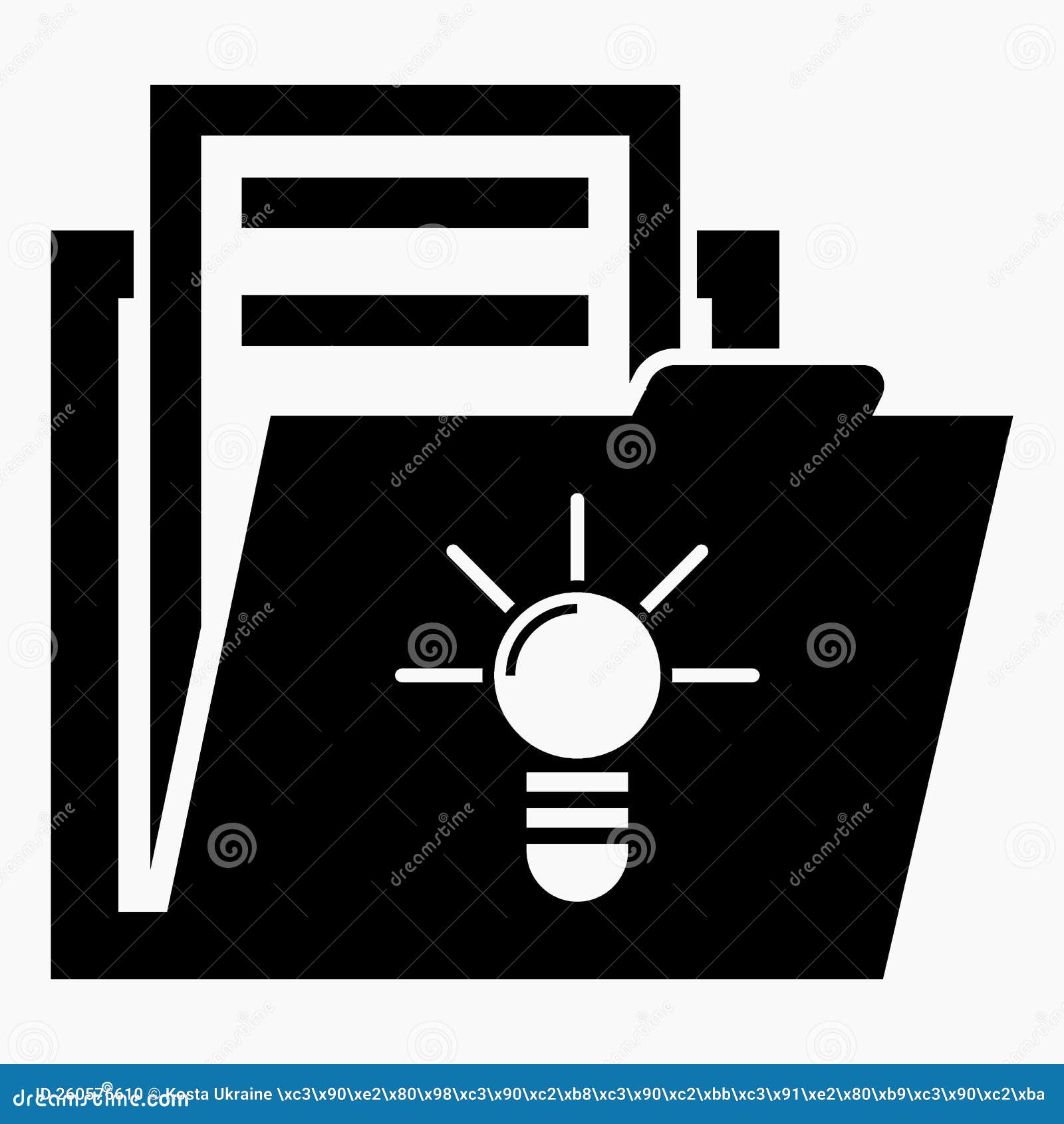 Folder and Light Bulb Icon. Bills for the Light Stock Vector ...