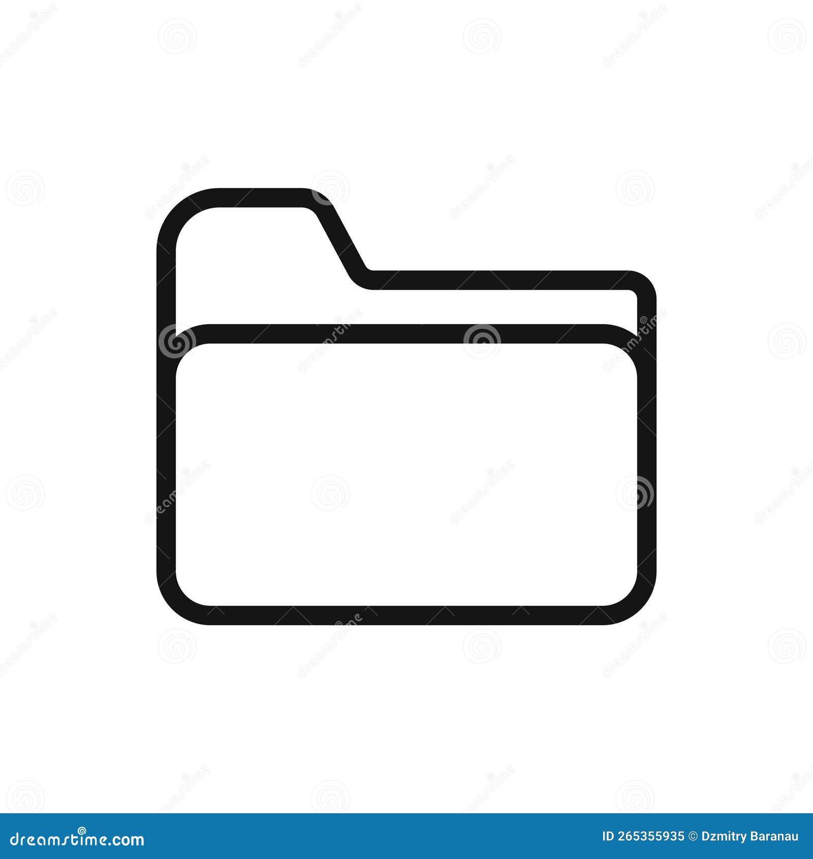 Folder Line Icon Isolated on White Background. Black Flat Thin Icon on ...