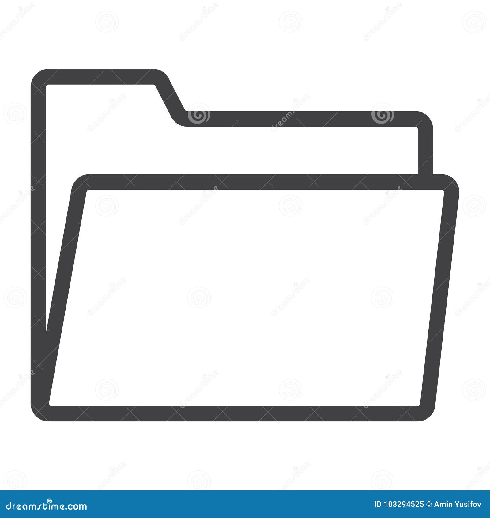 Folder Line Icon Web And Mobile File Sign Vector Stock Vector