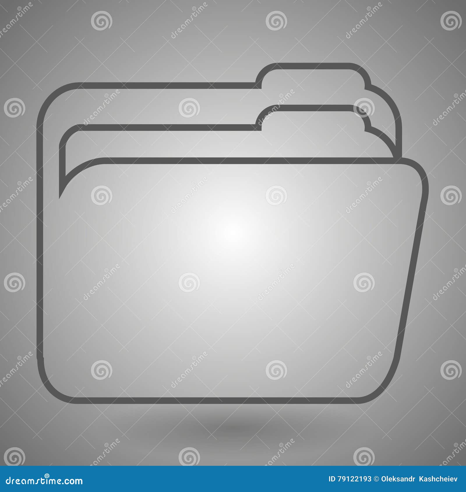 Folder Linear Icon. Contour Symbol Stock Illustration - Illustration of ...