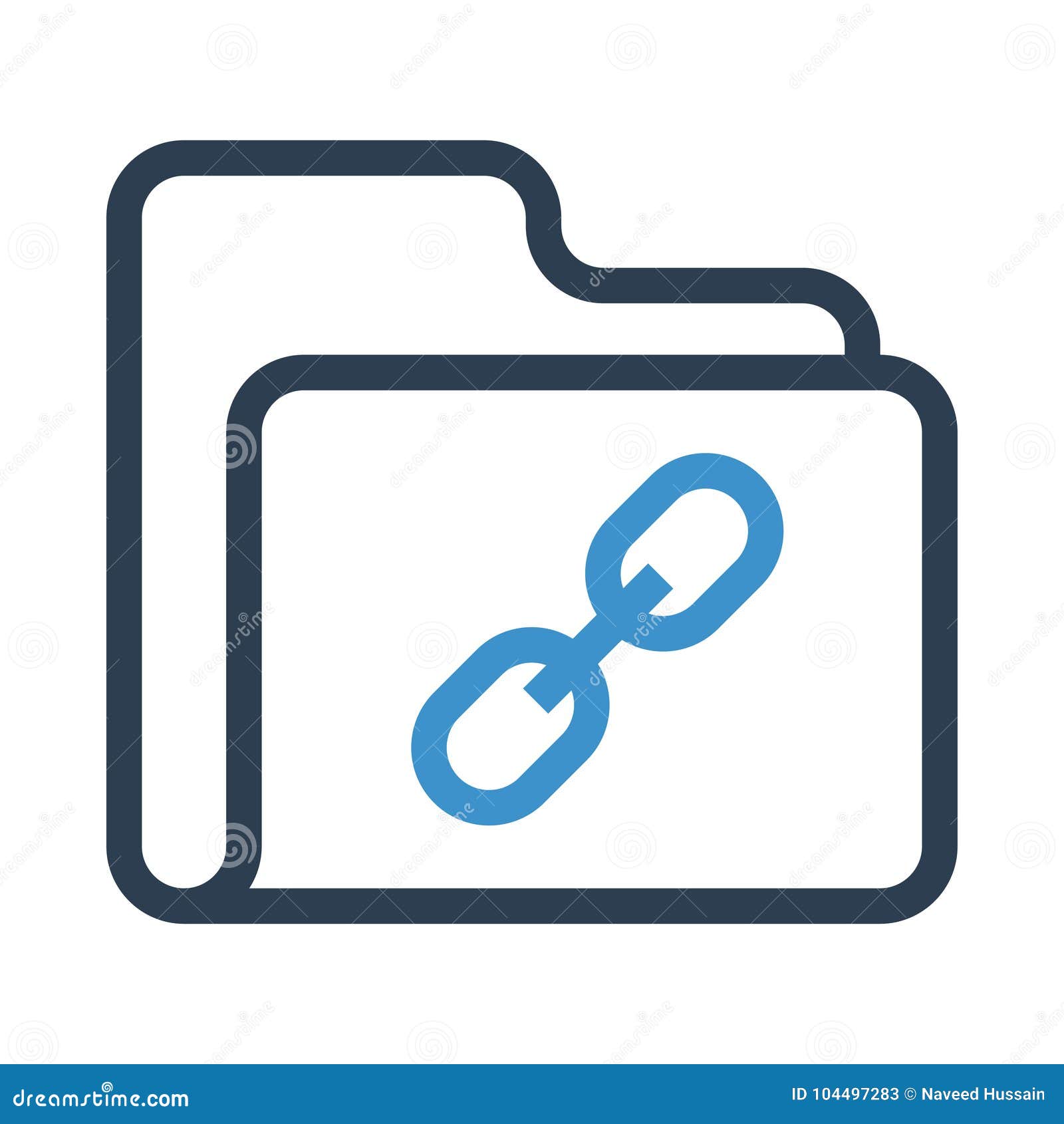 Folder link Line icon stock vector. Illustration of development - 104497283