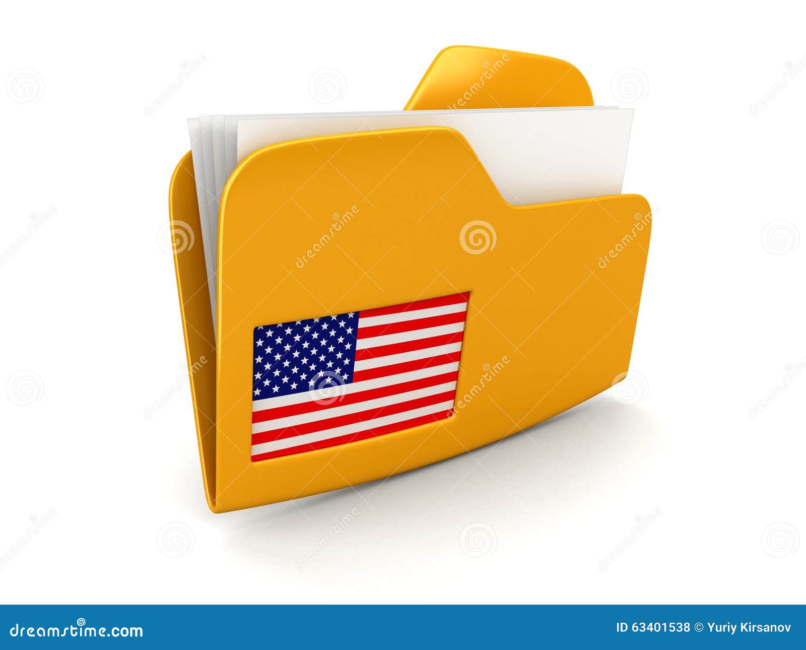 Folder and List with American Flag (clipping Path Included) Stock ...