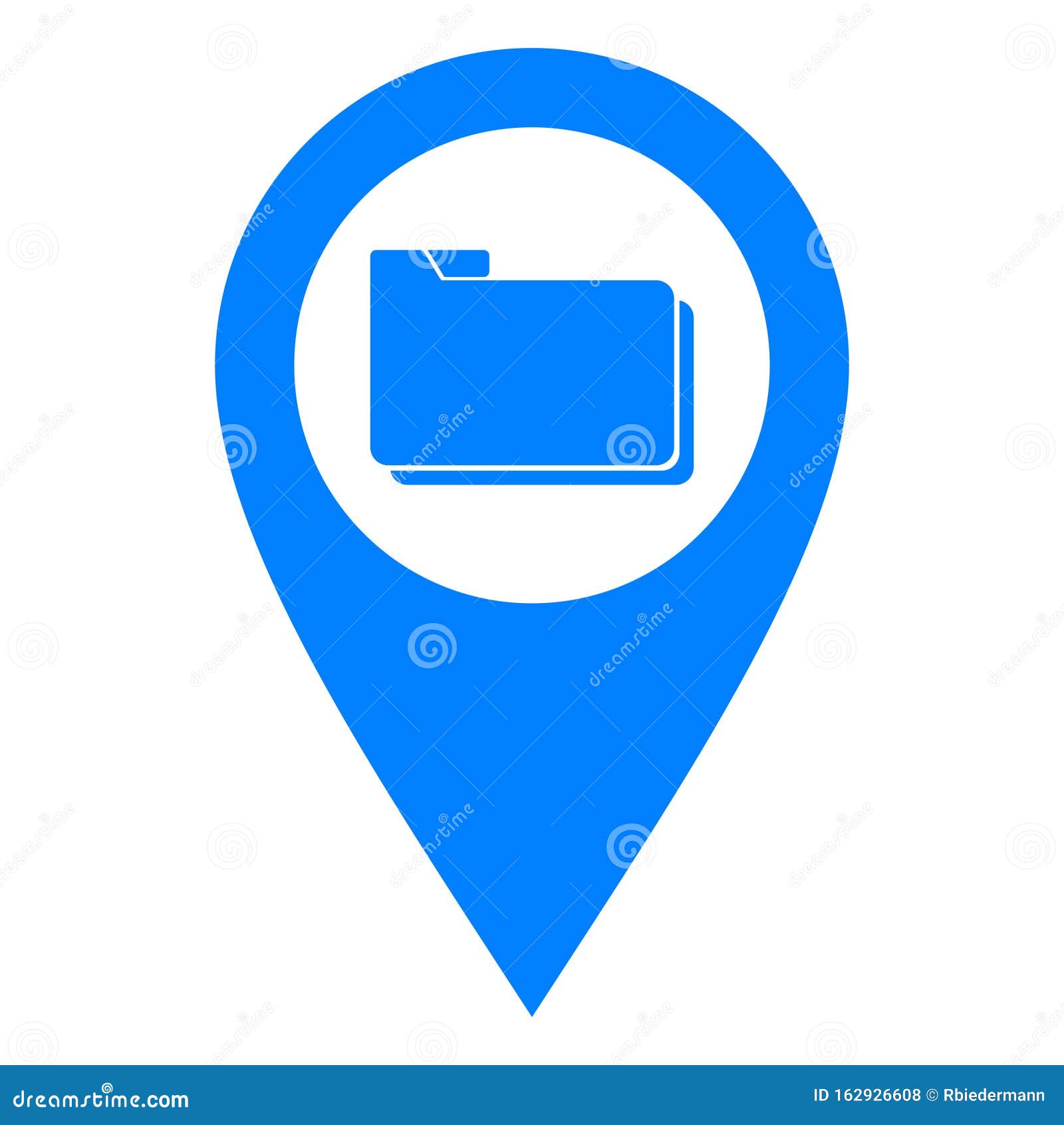 Folder and Location Pin As Vector Illustration Stock Vector ...