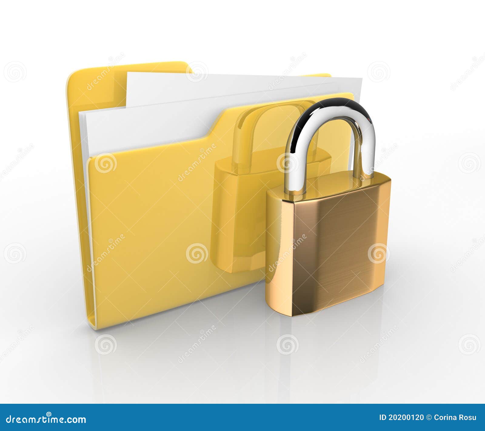 Folder and lock stock illustration. Illustration of bureaucracy - 20200120