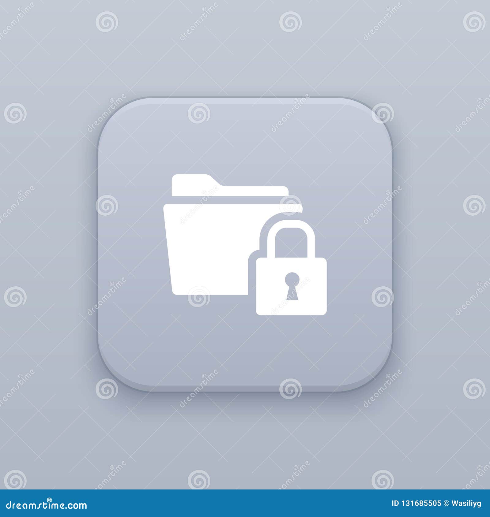 Folder, Lock Button, Best Vector on a Gray Background, EPS 10 Stock ...