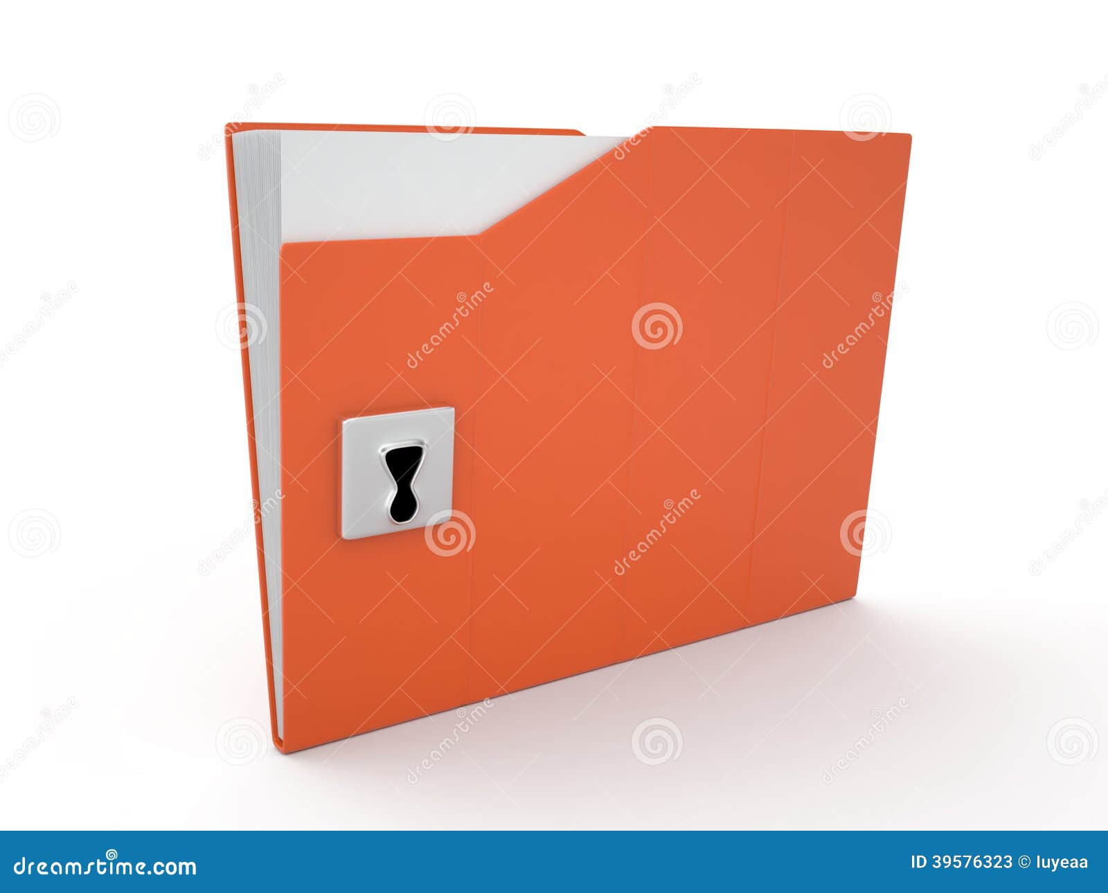 Folder and lock, 3D stock illustration. Illustration of portfolio ...