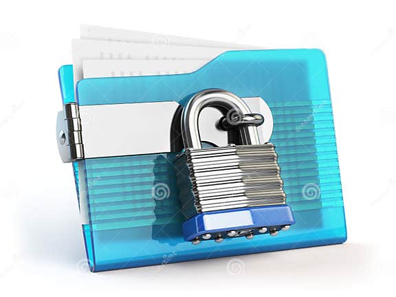 Folder and Lock. Data and Privacy Security Concept Stock Illustration ...