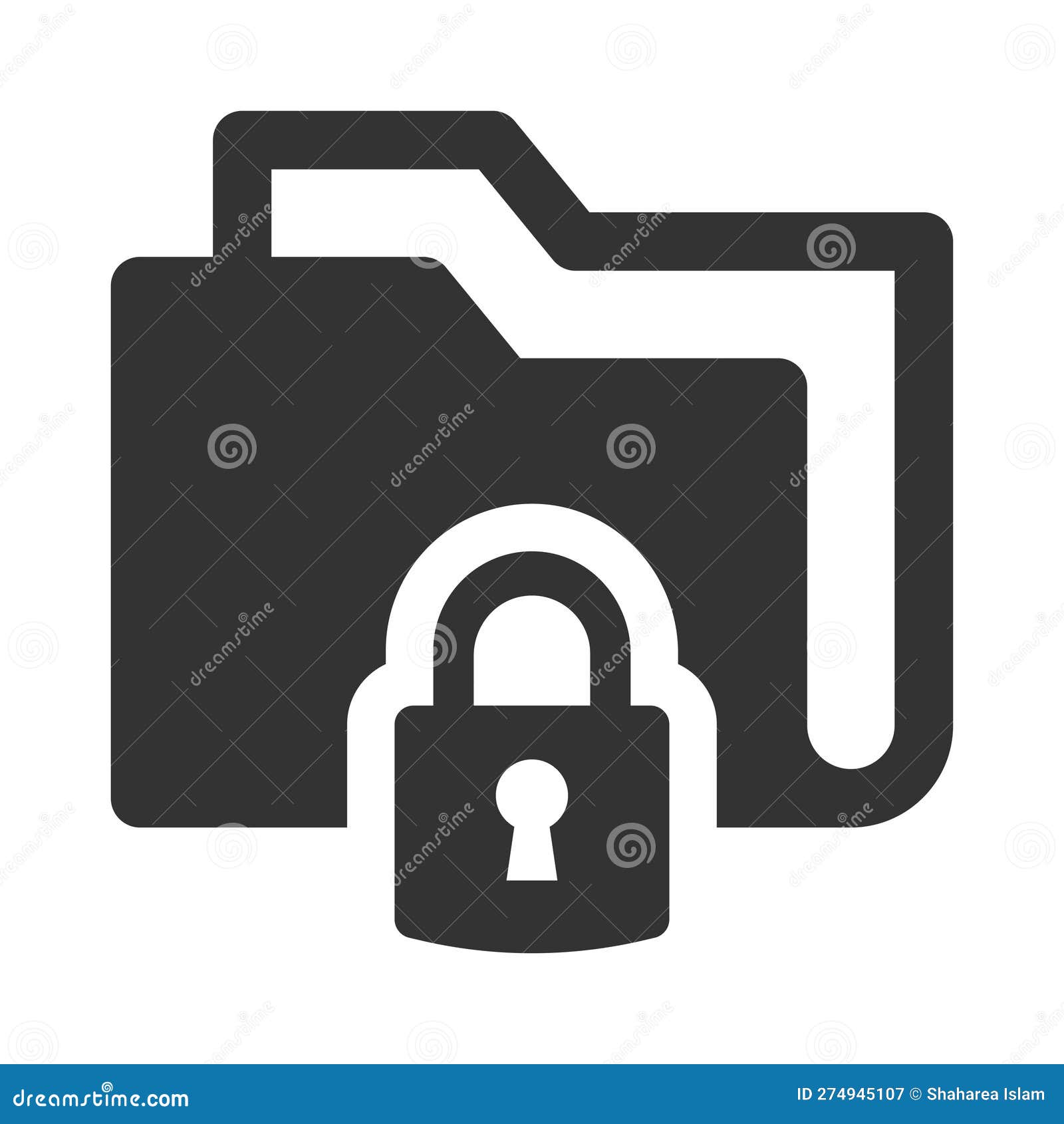 Folder lock icon stock vector. Illustration of symbol - 274945107