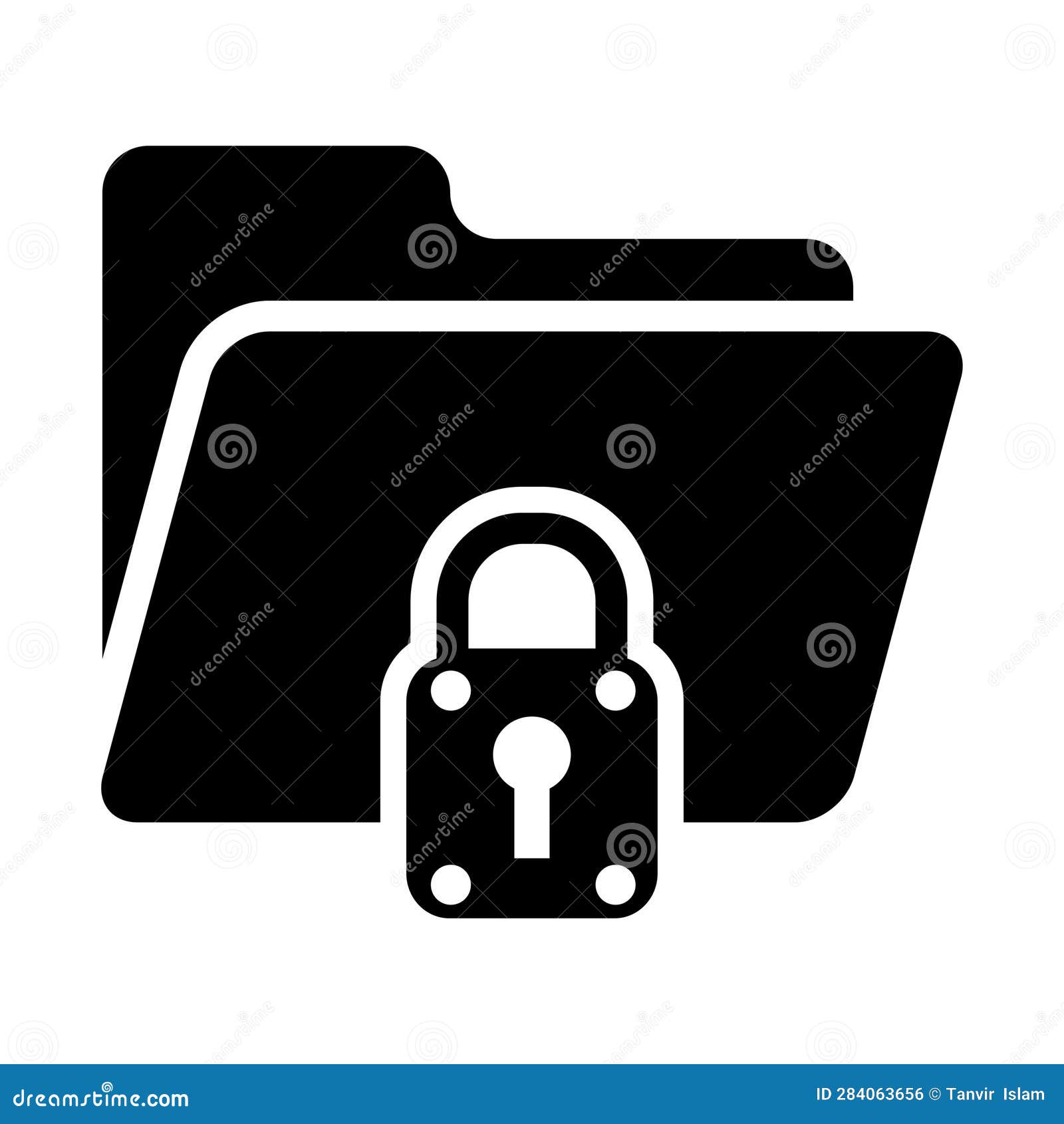 Folder Lock Icon stock vector. Illustration of meticulously - 284063656