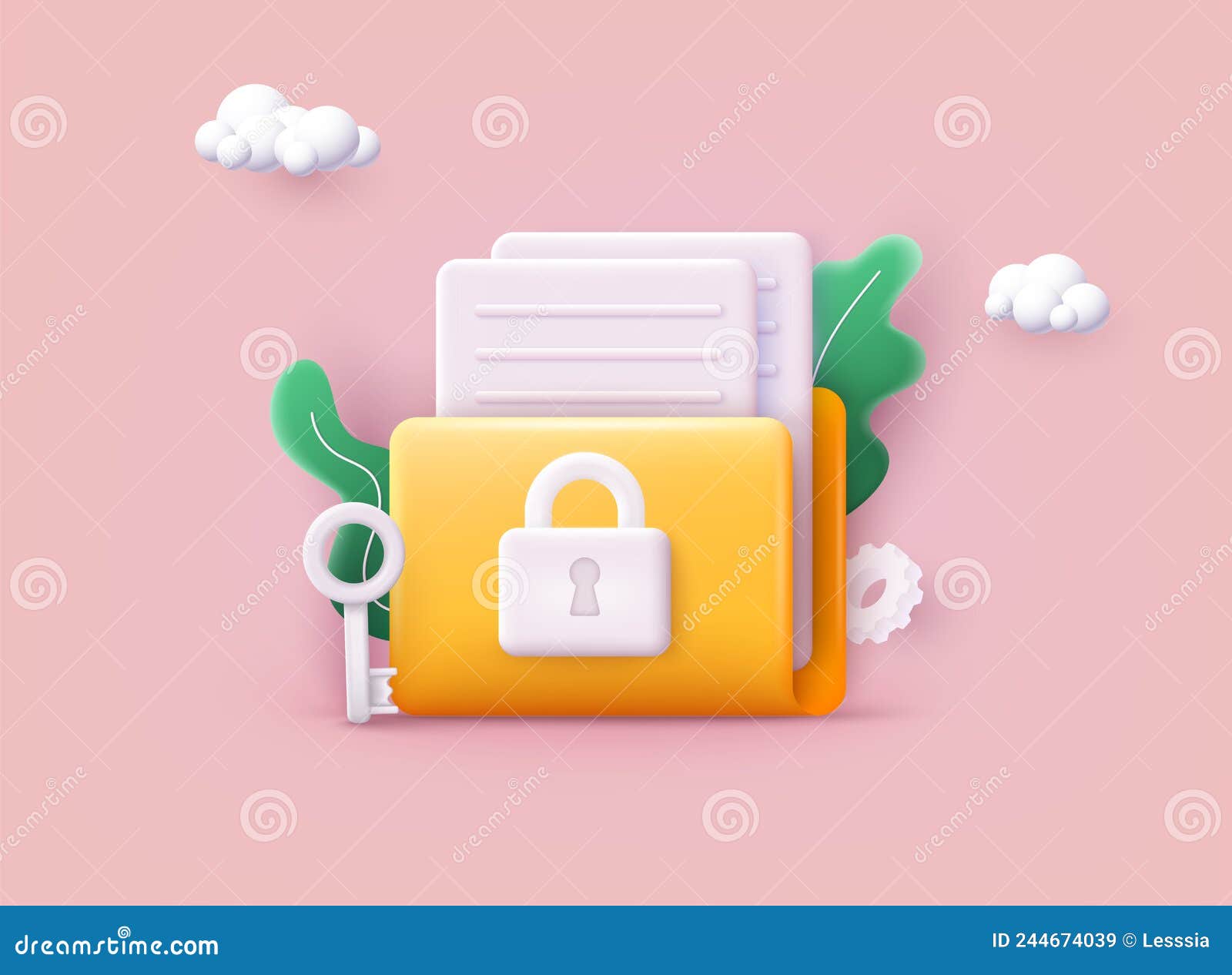 Folder Lock Icon. Data Security And Privacy Concept. Safe Confidential ...