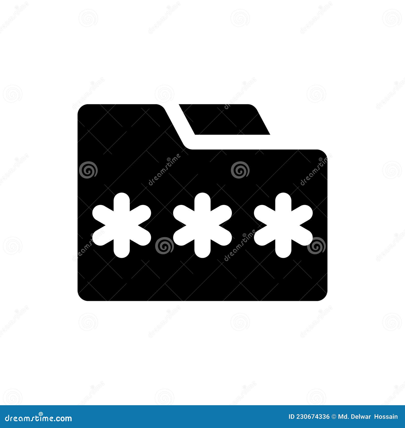 Folder lock icon stock vector. Illustration of secure - 230674336