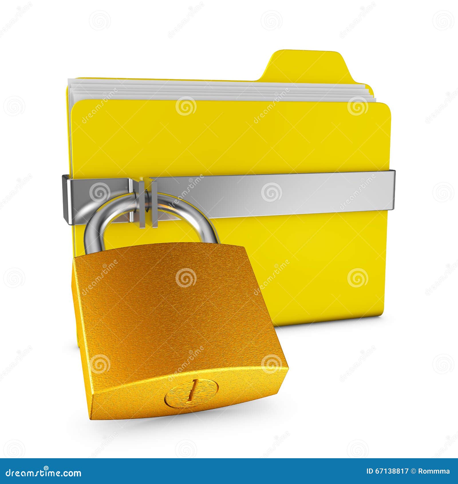 Folder and lock stock illustration. Illustration of archive - 67138817