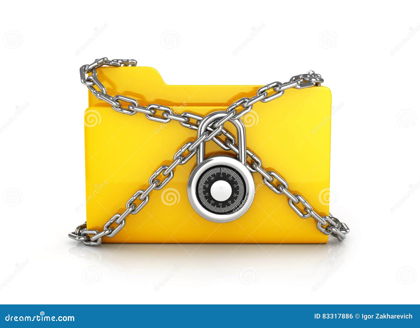 Folder locked with chains stock illustration. Illustration of ...